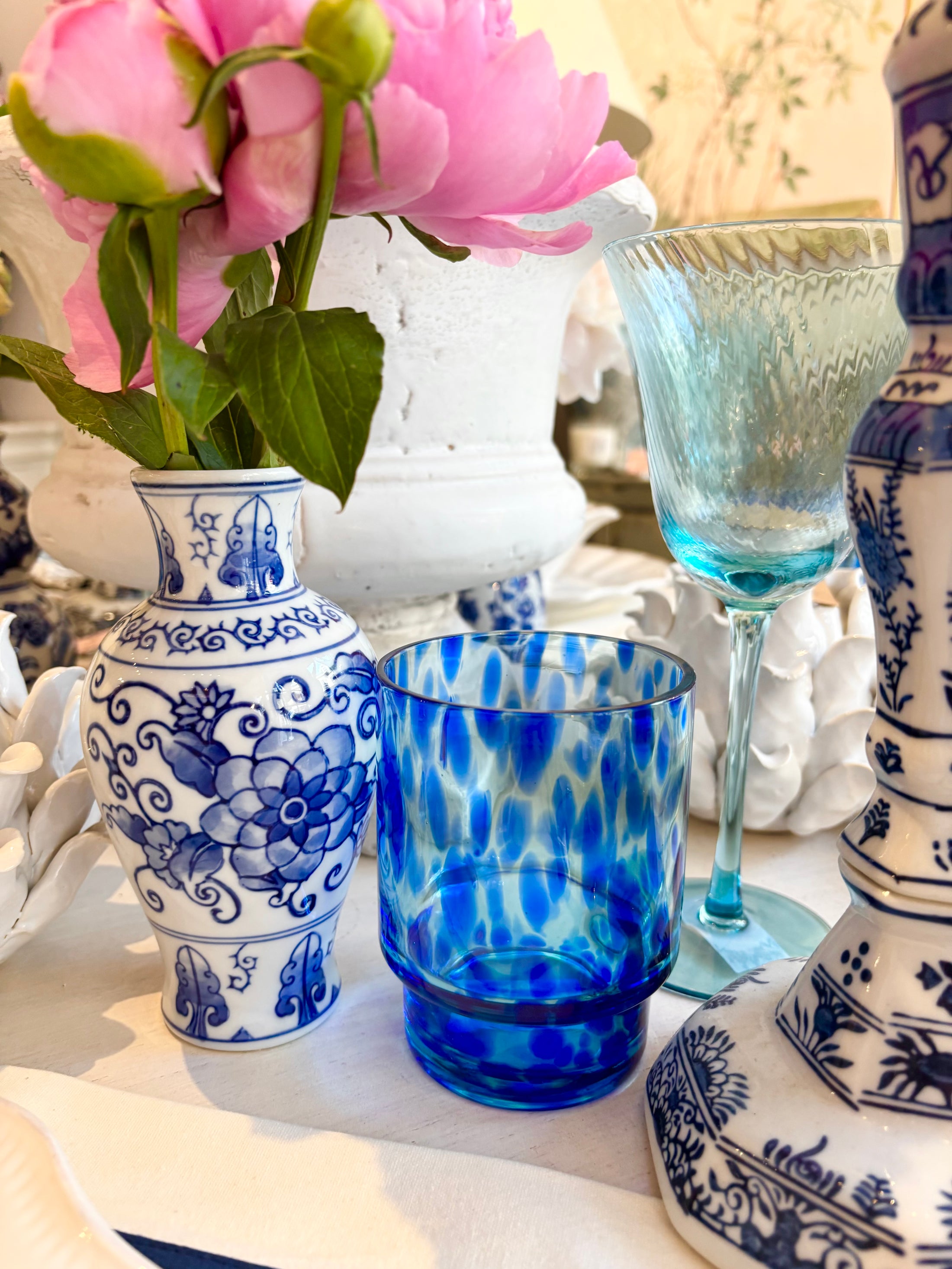 Blue Tortoiseshell Glass (Set of 4) – Velvet Victoria Home