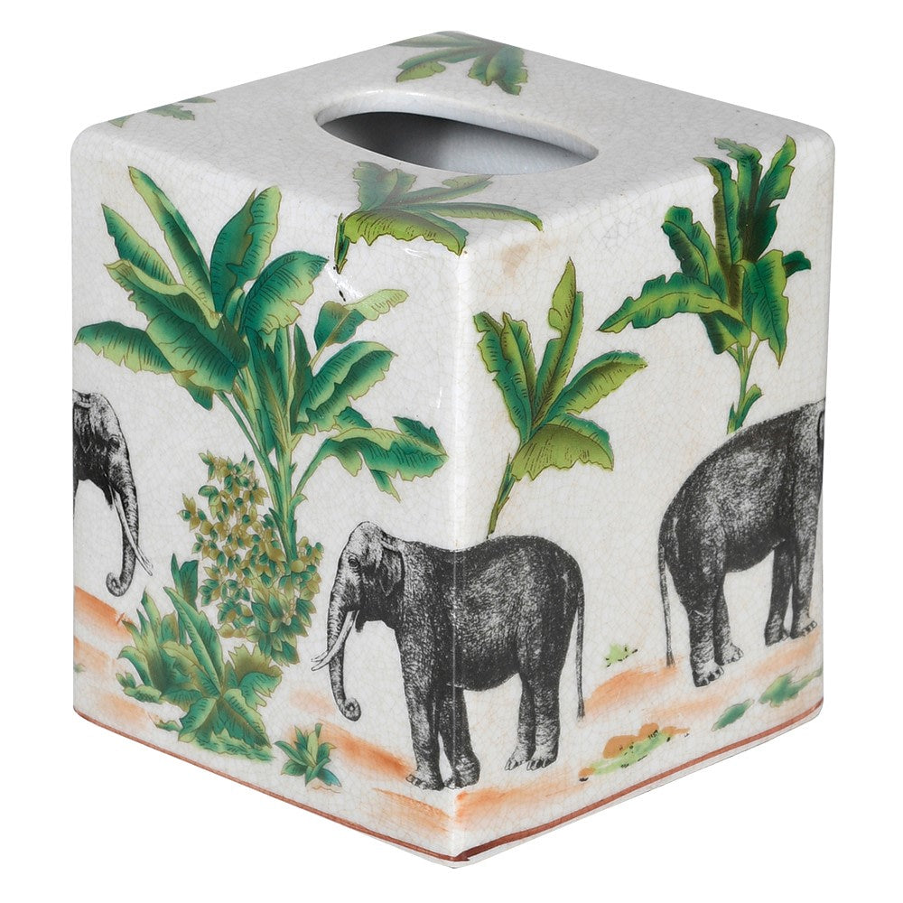 Elephant Safari Tissue Holder – Velvet Victoria Home