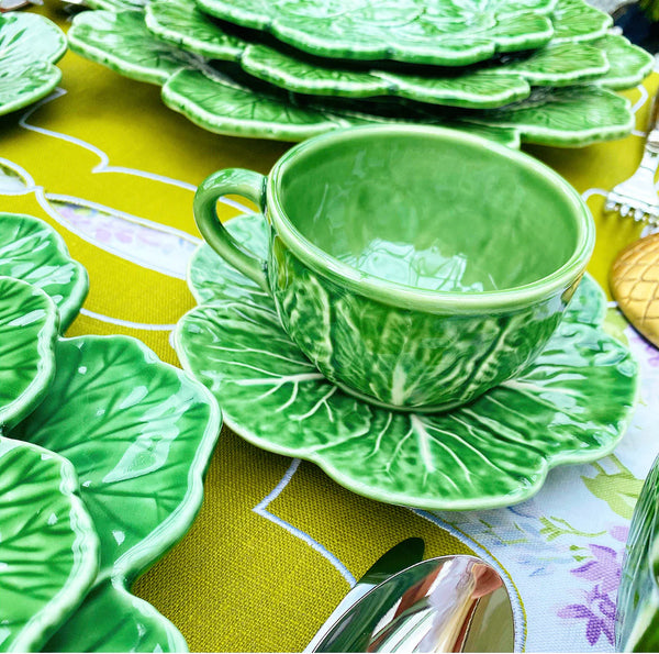 Cabbage Leaf Tea Cups (Set of 2) - Velvet Victoria Home